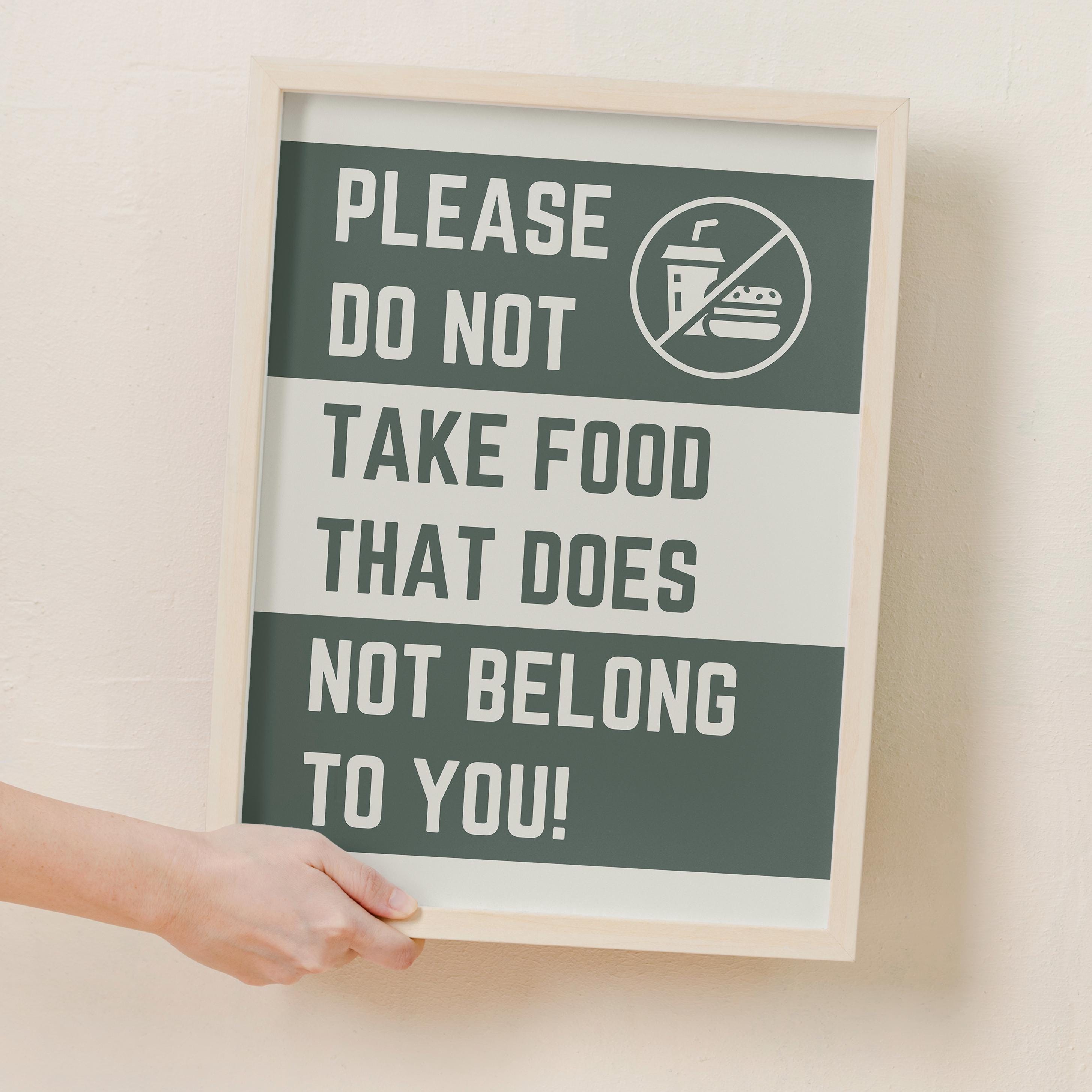 Office Break Room Sign: Please Do Not Take Food Poster (digital ...