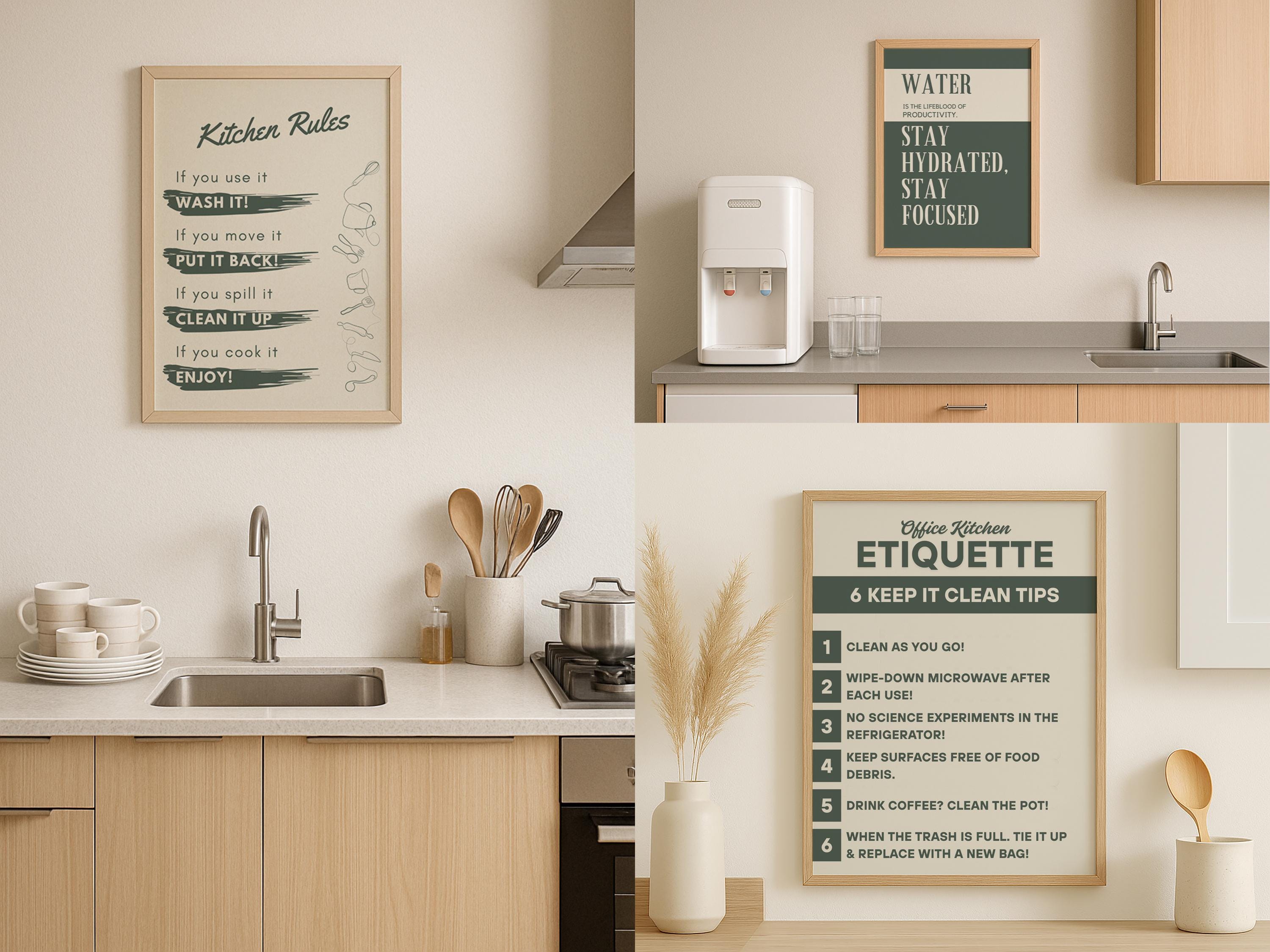 Office Etiquette Signs Bundle: Modern Workplace Posters (digital ...