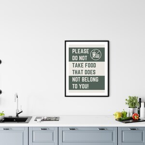 Office Break Room Sign: Please Do Not Take Food Poster (digital ...