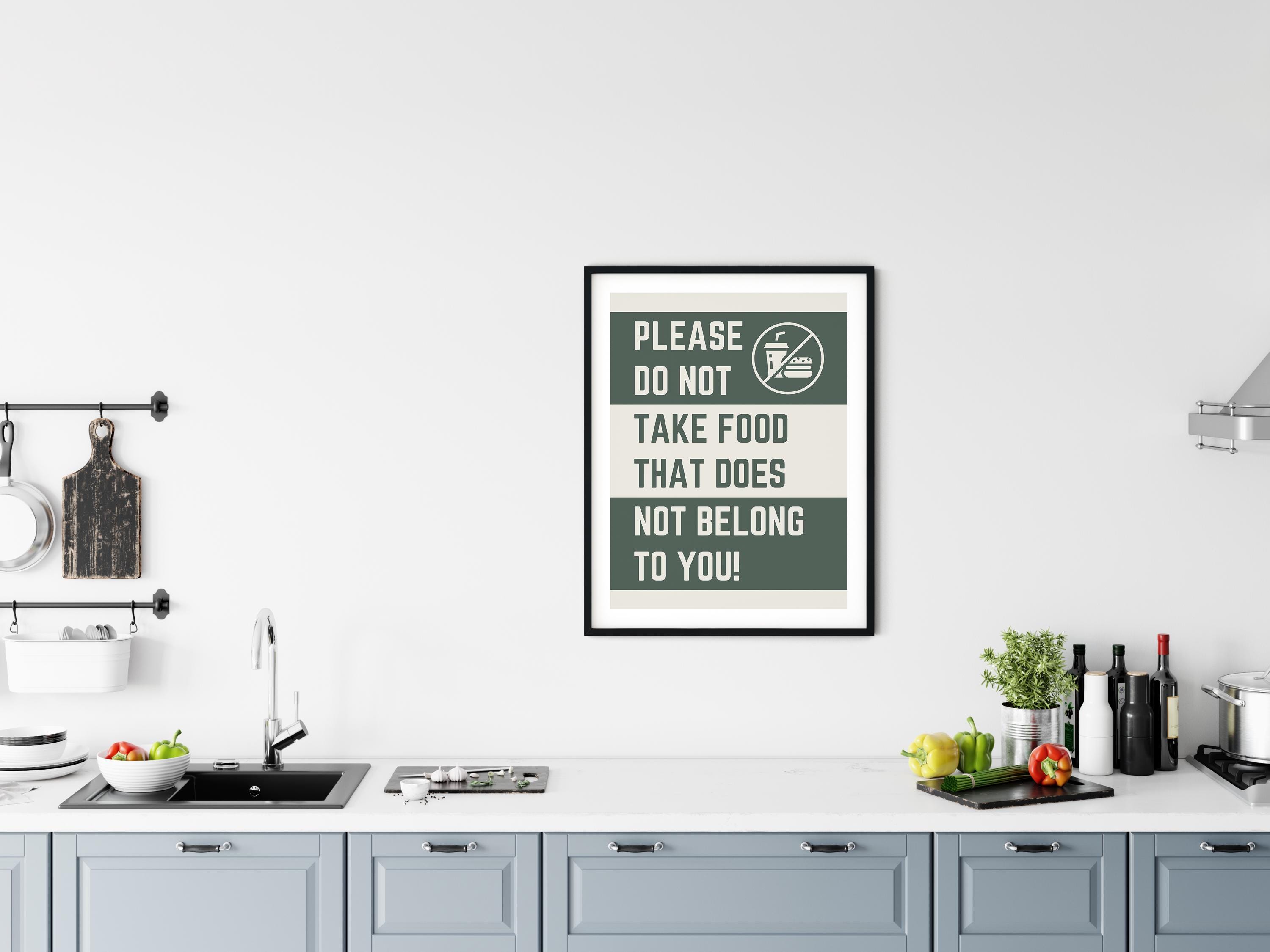 Office Break Room Sign: Please Do Not Take Food Poster (digital ...