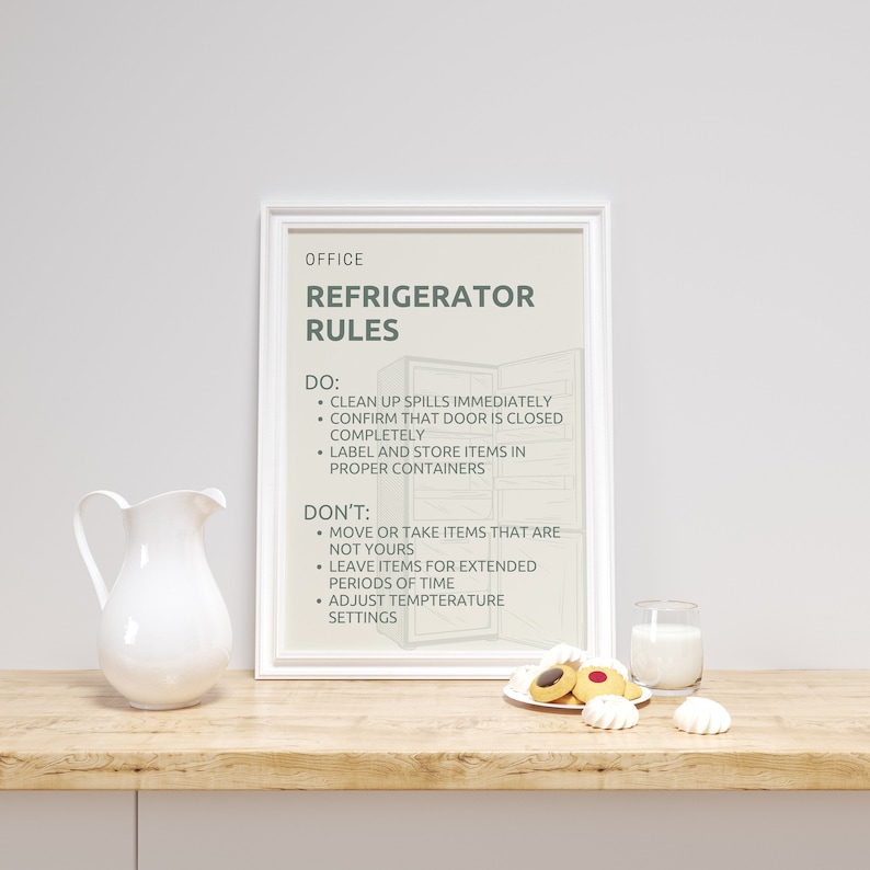 Office Fridge Rules Poster: Shared Kitchen Etiquette (digital Download ...