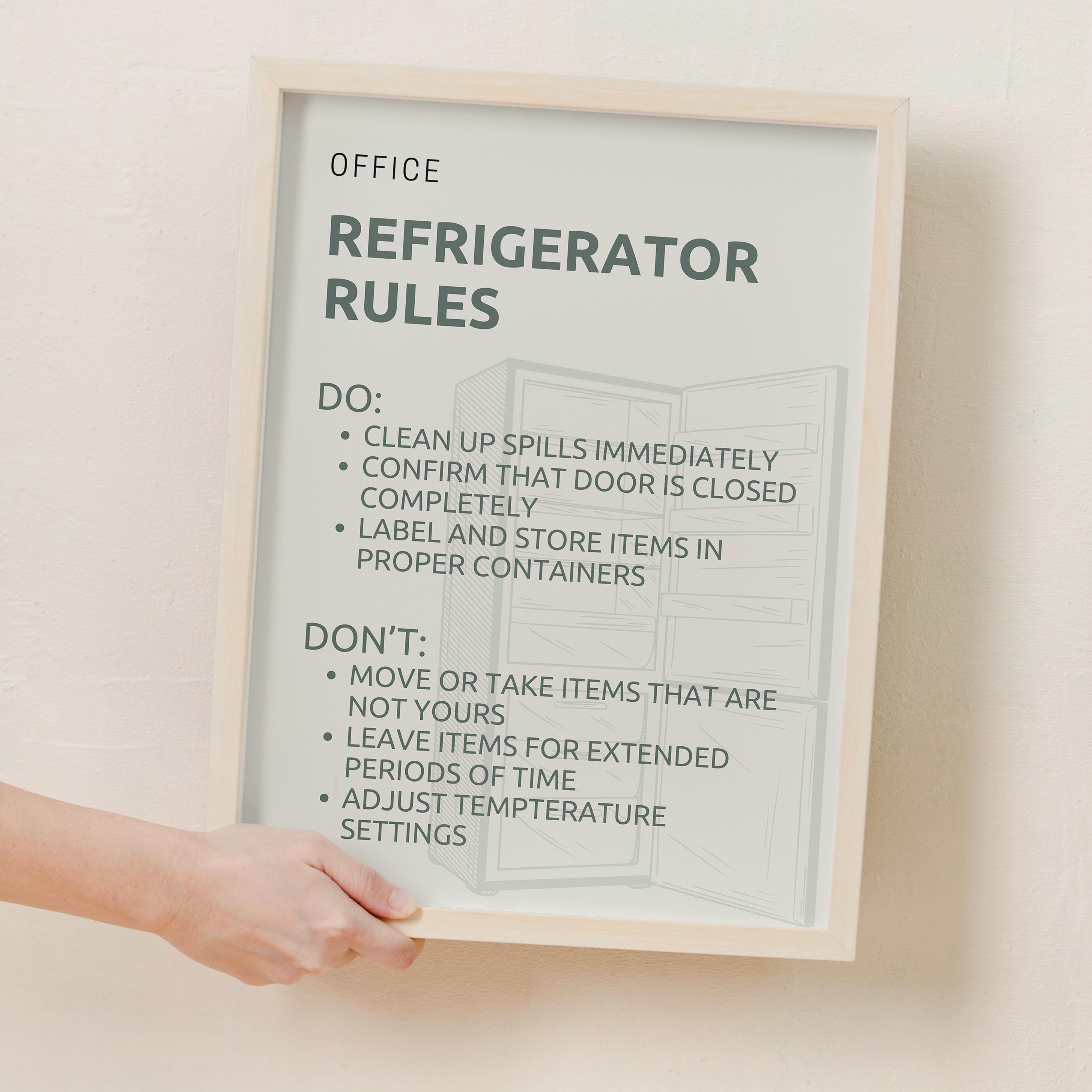 Office Kitchen Rules Posters: Workplace Breakroom Decor (digital ...