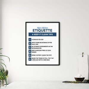 Office Kitchen Etiquette Poster: Printable Breakroom Rules (digital ...