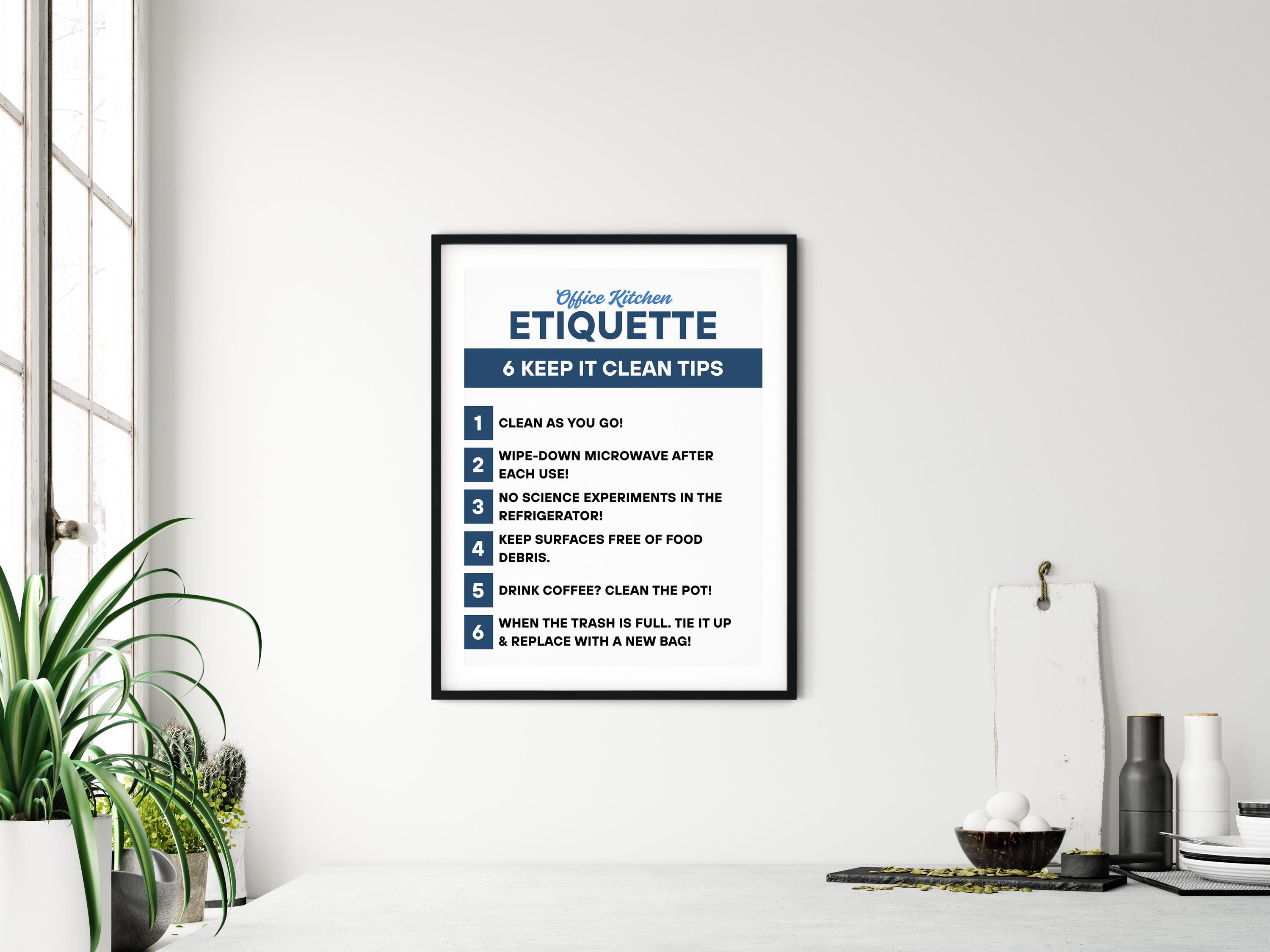 Office Kitchen Etiquette Poster: Printable Breakroom Rules (digital ...