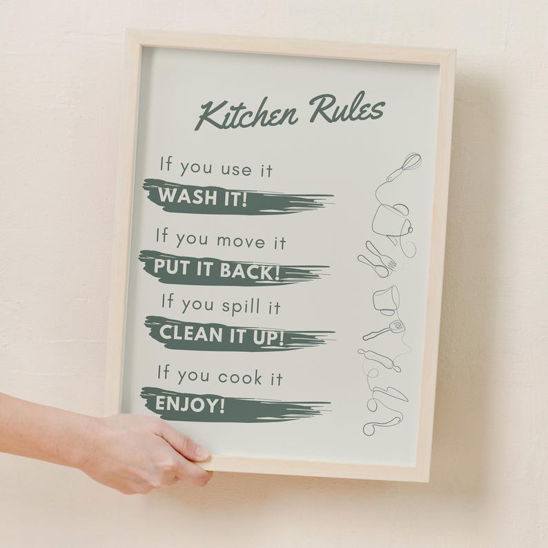 Kitchen Rules Poster: Stylish Home & Office Decor (digital Download) - Etsy
