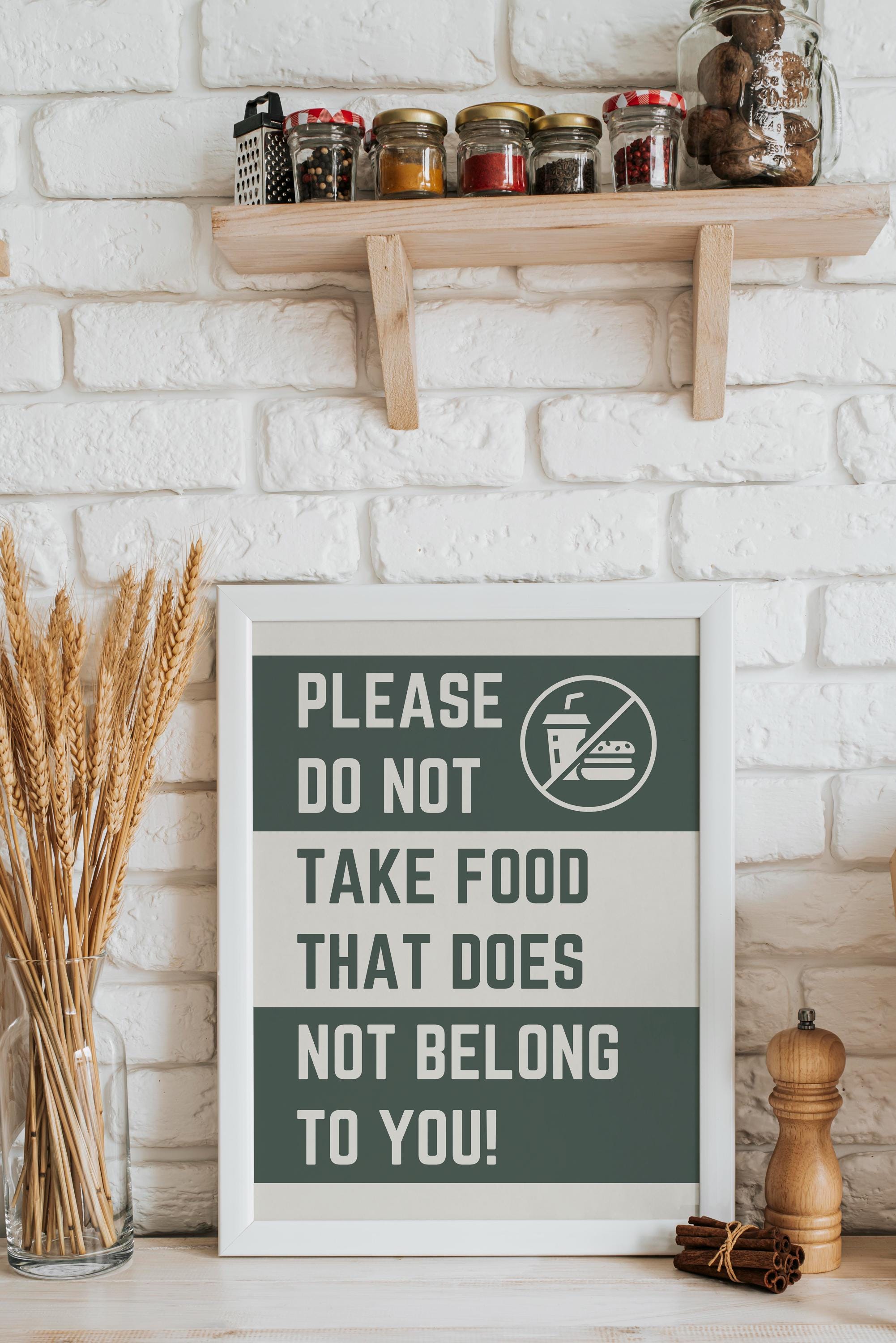 Office Break Room Sign: Please Do Not Take Food Poster (digital ...