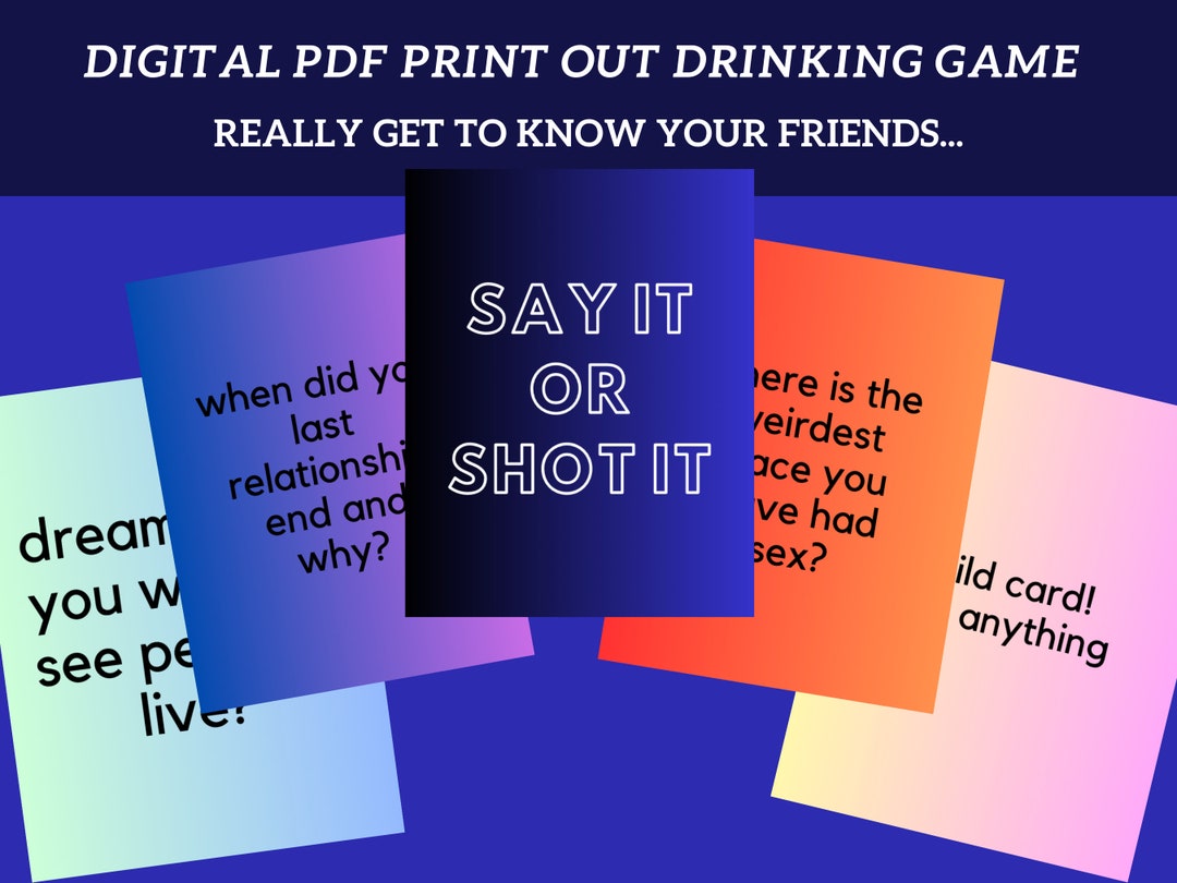 Digital Say It or Shot It Drinking Game - Etsy