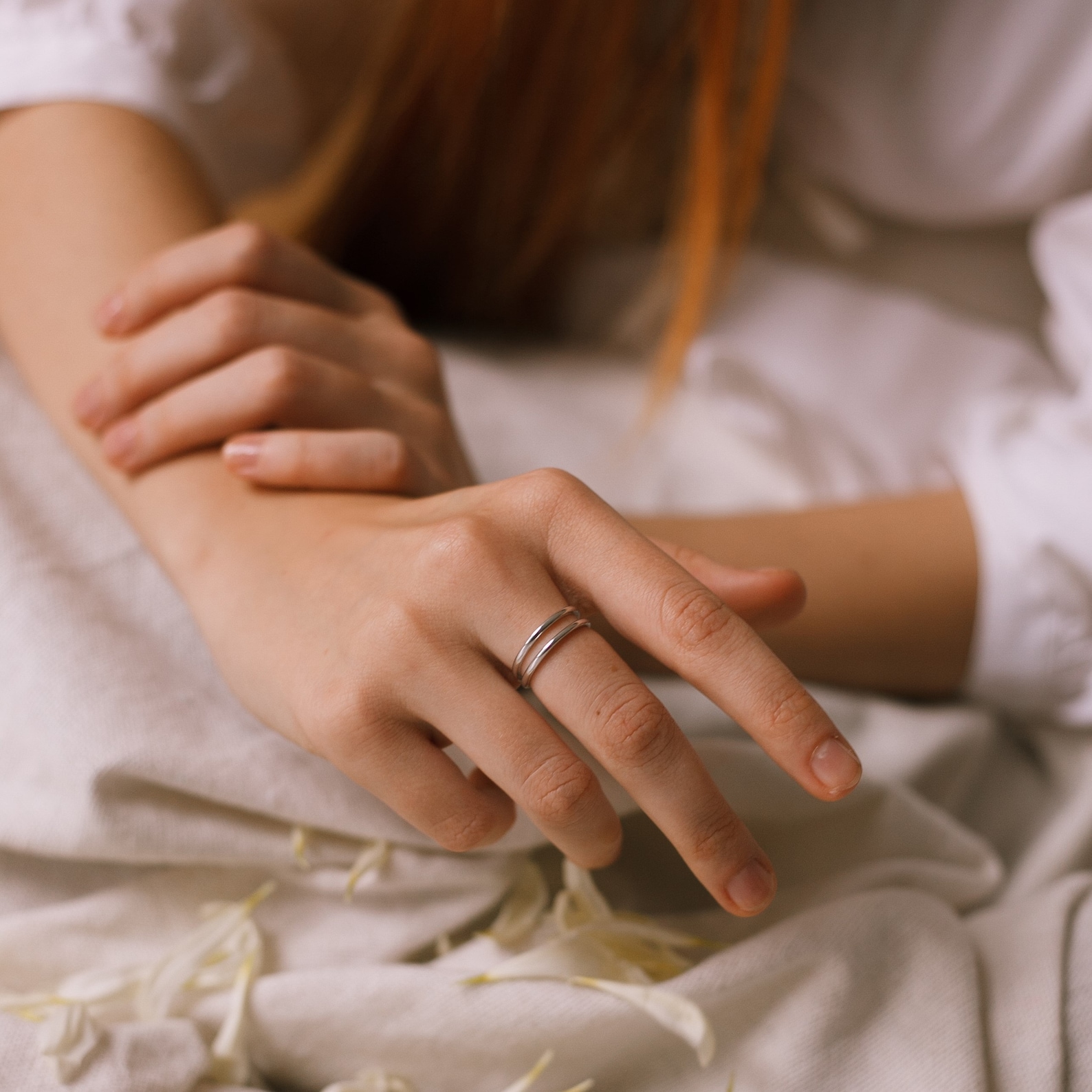 Two Lines Ring Silver Ring With Lines Silver Strips | Etsy