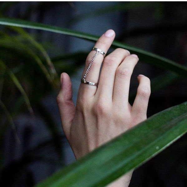 Double Finger Ring - Etsy