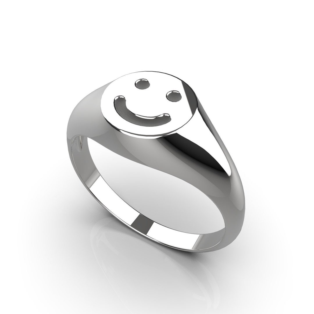 Silver Signet Ring, Smile Ring, Jewellery With Smile, Gift for Her - Etsy