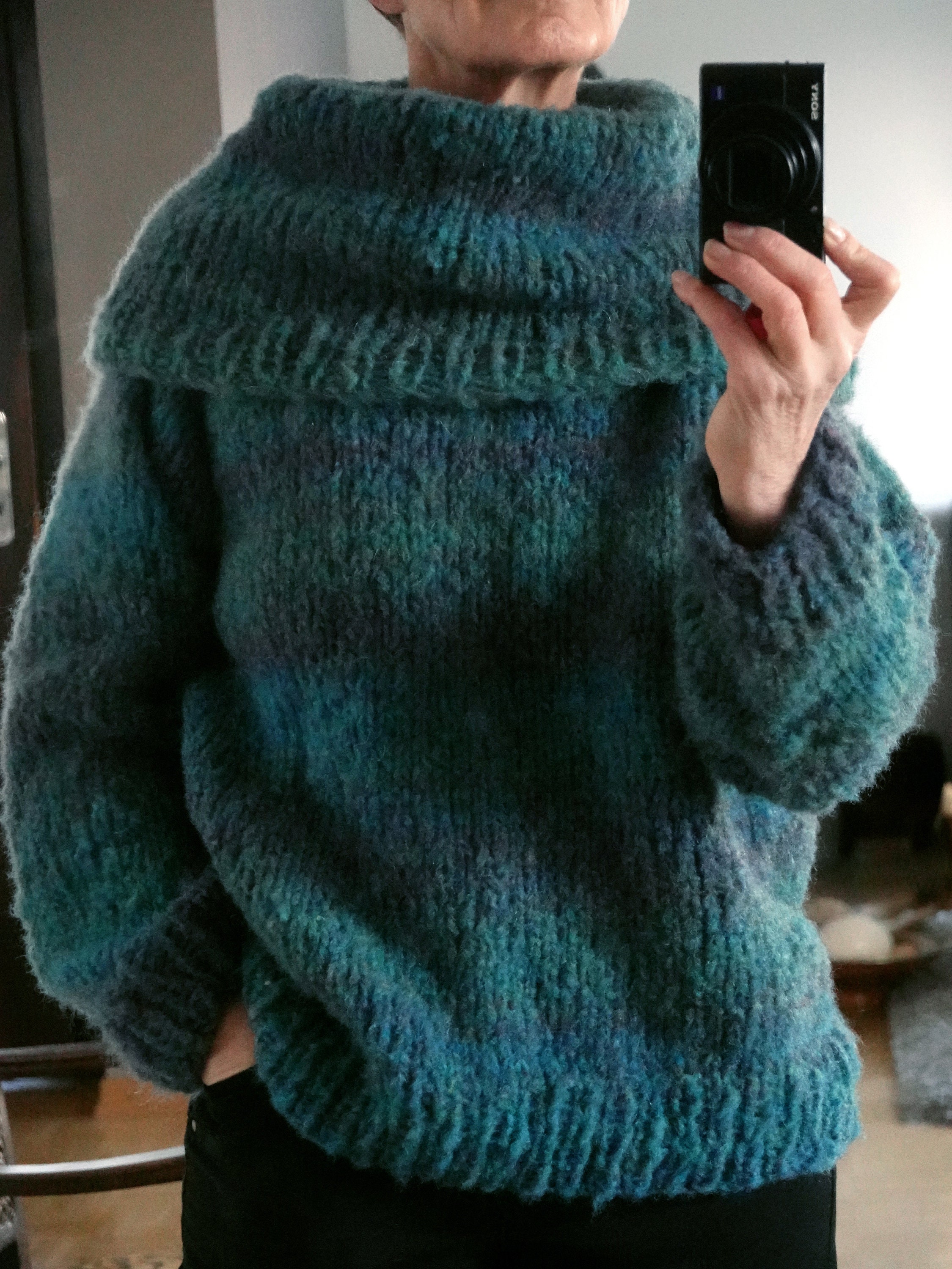 Fluffy Sweater With Extra-large Collar, Size S/meter (36-40), Hand ...