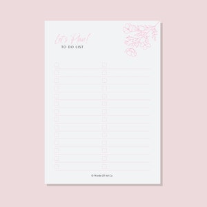 To Do List Printable ⎮ Pretty Blush Pink Check List in A4 and US Letter ...