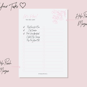 To Do List Printable ⎮ Pretty Blush Pink Check List in A4 and US Letter ...