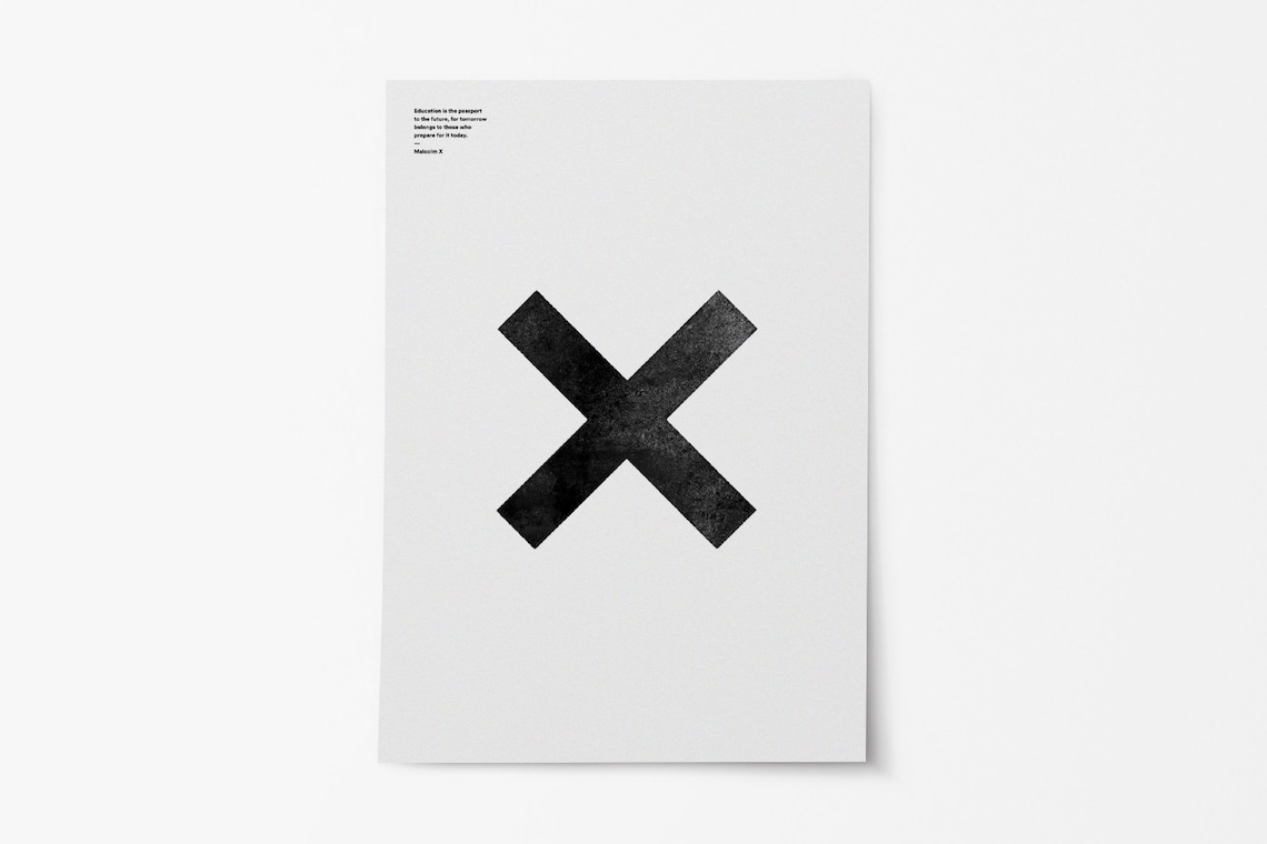 X Typography Print X Malcolm X Quote Minimal Typography - Etsy
