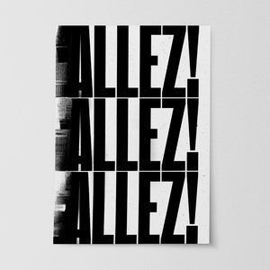 Minimal 'allez! Allez! Allez!' Typography Print | Typography Print ...