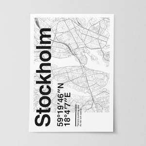 Minimal Stockholm Map Print Stockholm Map Print Print Wall Decor Map ...
