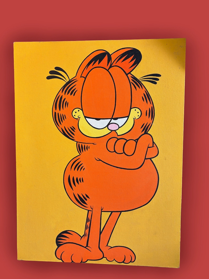 Garfield Acrylic Canvas Painting - Etsy