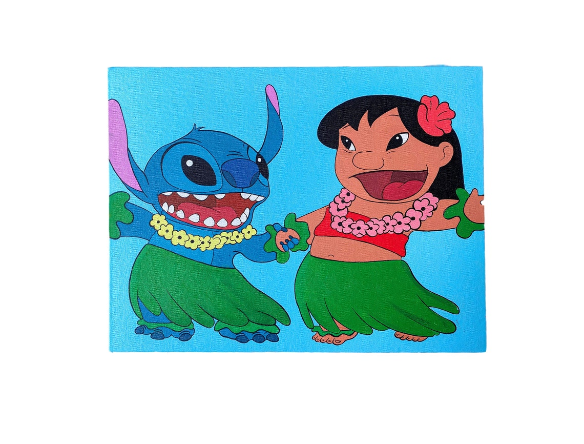 Lilo & Stitch Acrylic Canvas Painting - Etsy