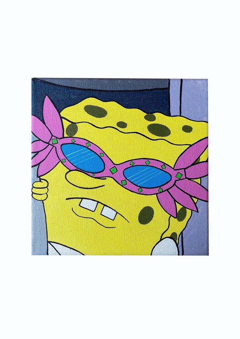 Spongebob meme Acrylic Canvas painting | Etsy