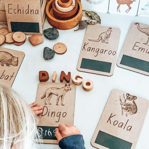 AUSTRALIAN ANIMALS 32 Editable Montessori Cards Flash - Etsy