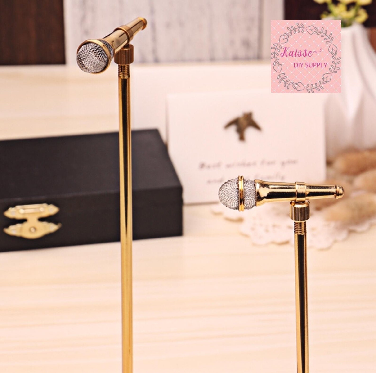 Personalized Collectible Miniature Gold Plated Microphone , Dollhouse ...