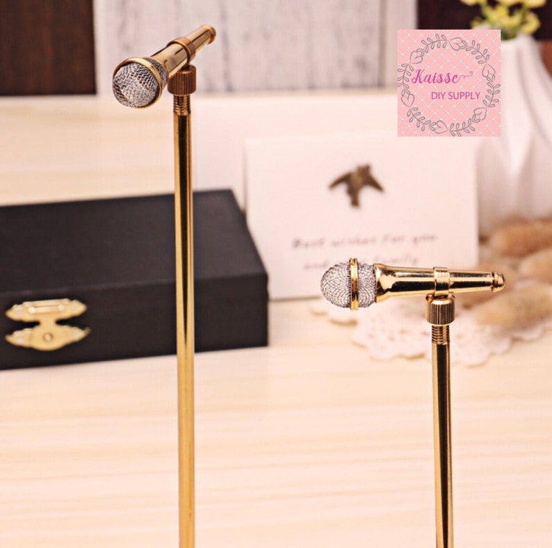 Personalized Collectible Miniature Gold Plated Microphone , Dollhouse ...