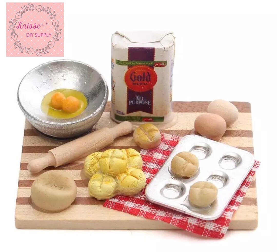 1:12 Dollhouse Baking Tools and Bread Miniature, Baking Tools, Baking ...