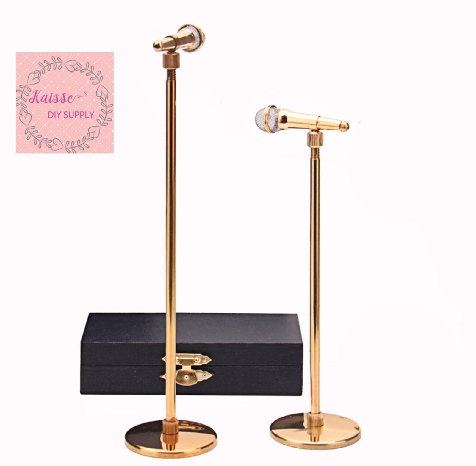 Micrófono personalizado en miniatura chapado en oro, micrófono ...