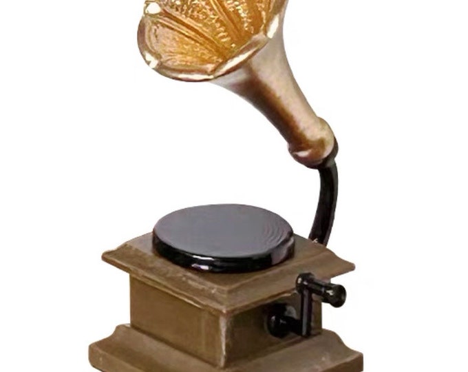 Dollhouse Miniature Gramophone by Miniatures World - Etsy