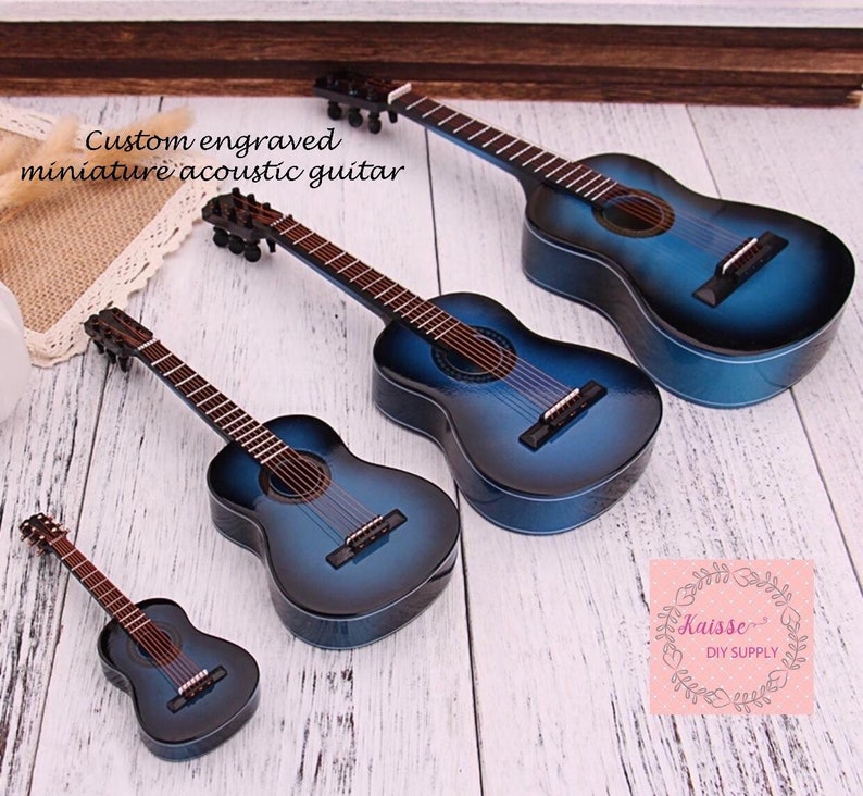 Personalised Collectible Miniature Guitar, Doll House Miniature Guitar ...
