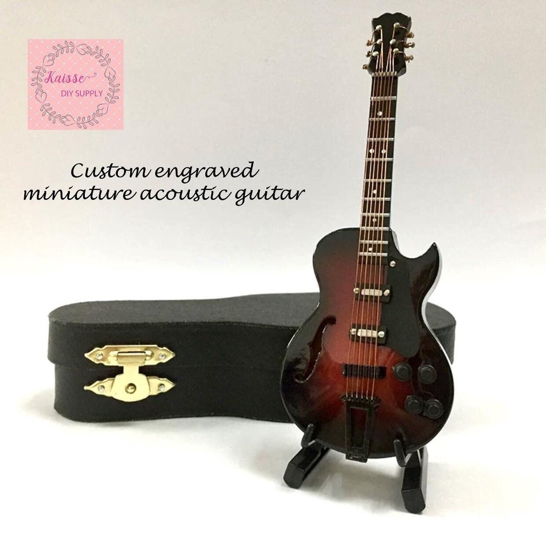 Personalised Collectible Miniature Guitar, Doll House Miniature Guitar ...