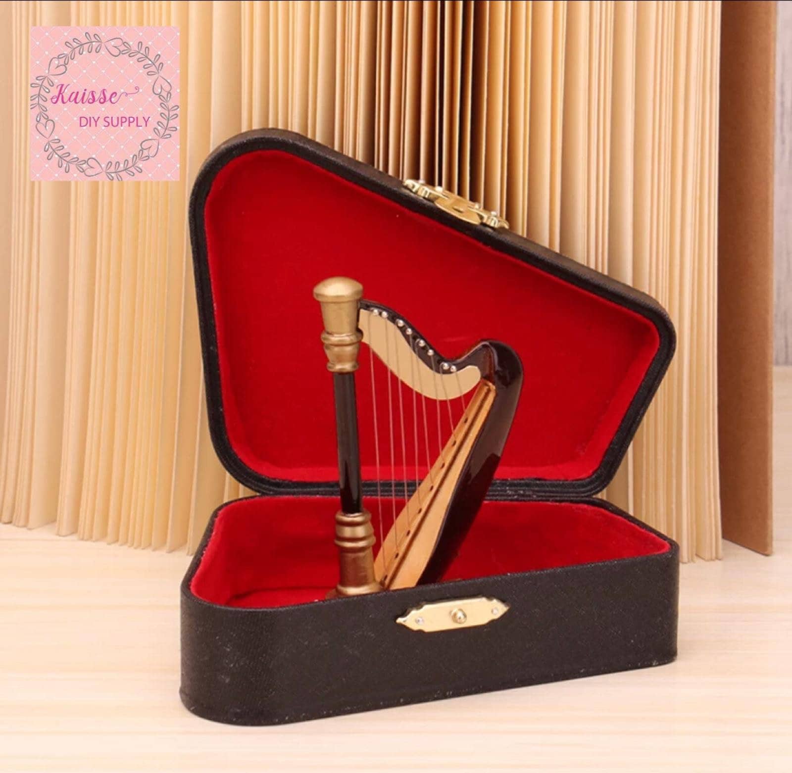 Personalized Collectible Miniature Harp , Dollhouse Miniature Harp ...