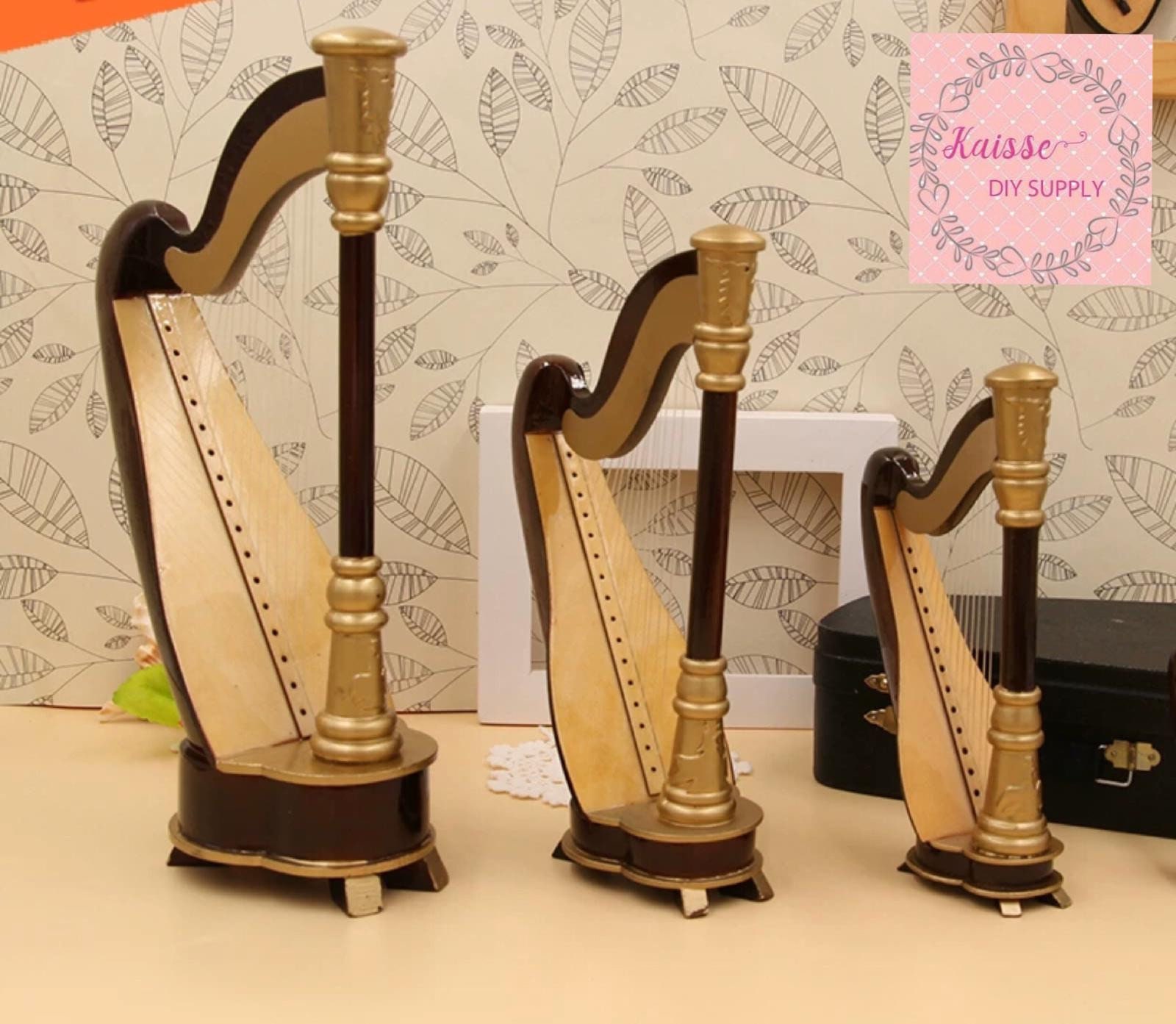 Personalized Collectible Miniature Harp , Dollhouse Miniature Harp ...