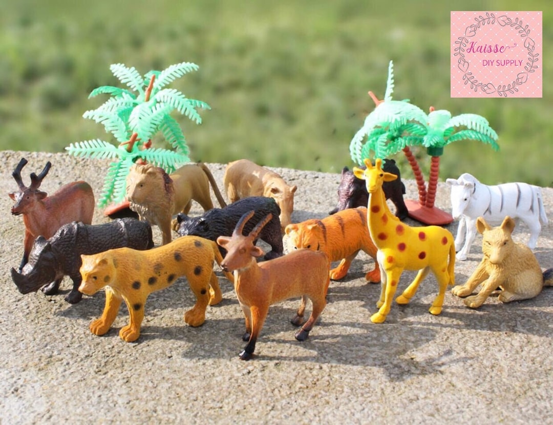 Set of 12 Fairy Garden Animals Miniature , Wild Animals Miniature ...