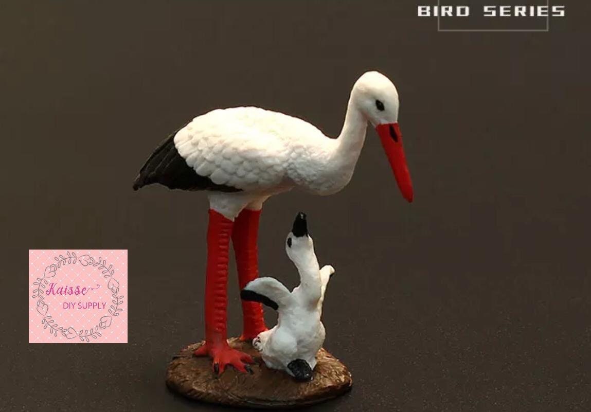 Fairy Garden White Stork , White Stork Miniature, Bird Figurine, Garden ...