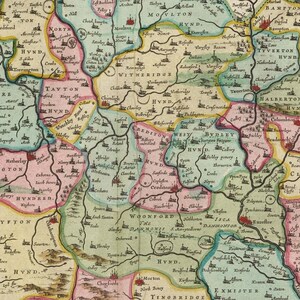 Old Devon Map | Devonia Vulgo Devon-shire | J. Blaeu |1665 | Poster ...