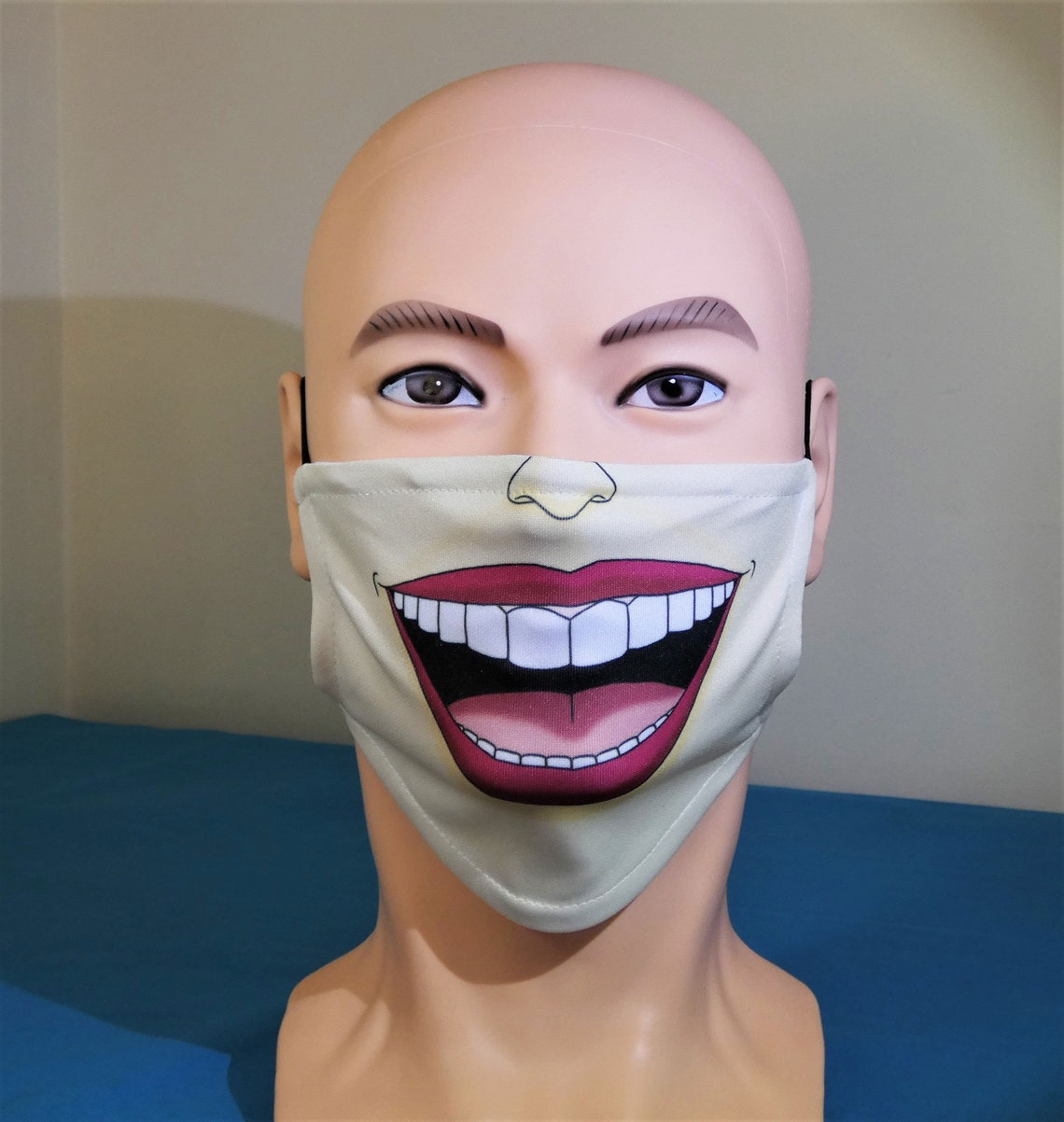 Funny face mask laughing mask joke face mask fun mask face | Etsy