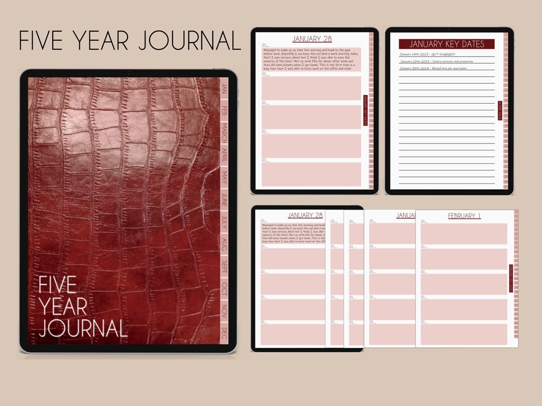 Five Year Journal Goodnotes Journal Notability Planner - Etsy