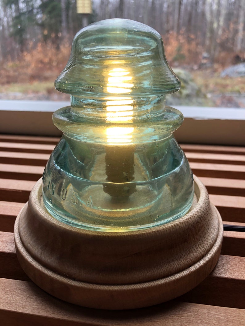 Vintage Insulator Glass Night Light, Custom Color Options - Etsy UK