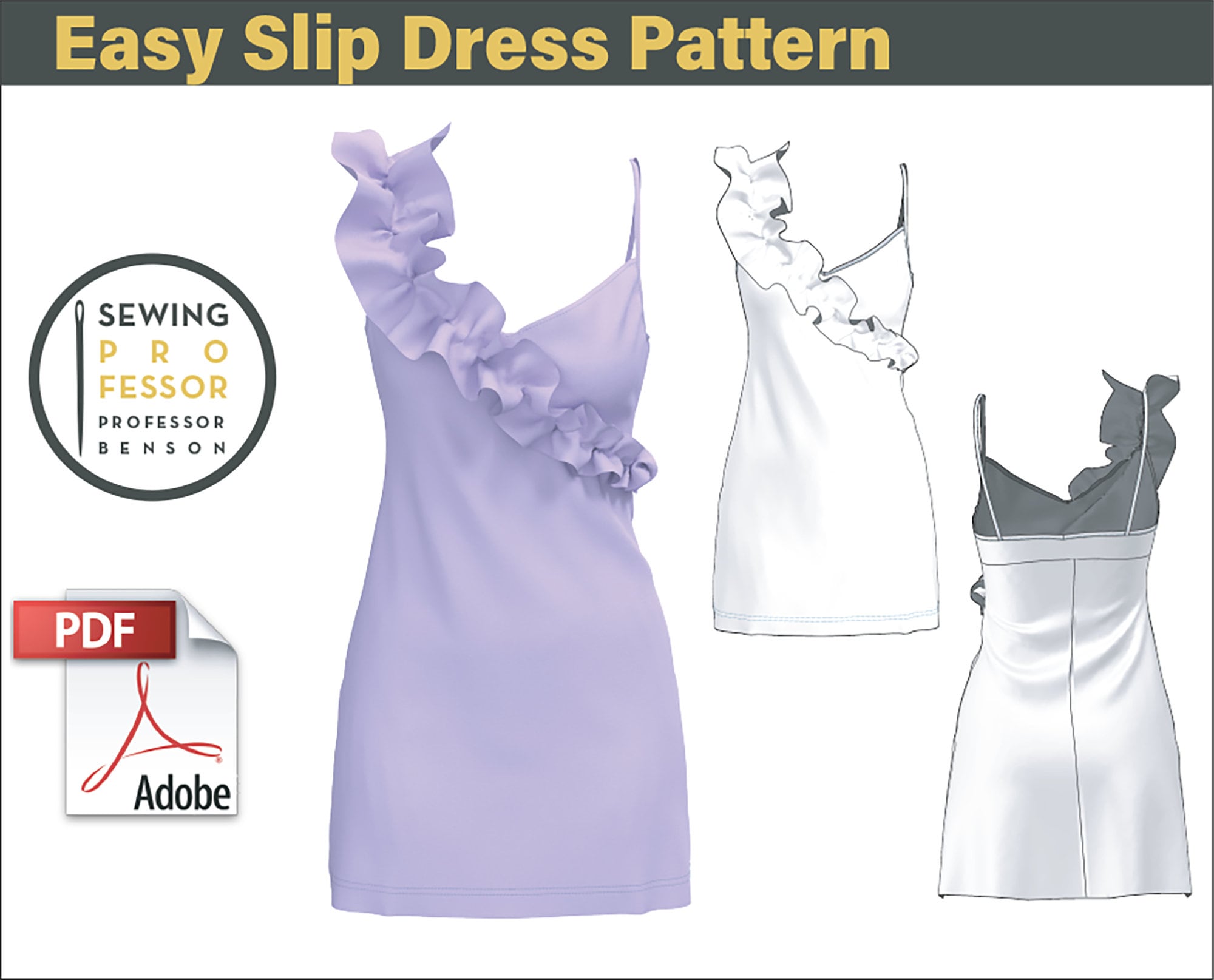 Slip Dress With Ruffle PDF Pattern - Etsy
