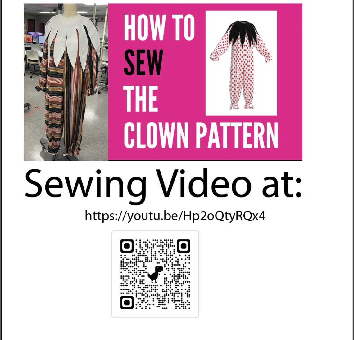 Easy Clown Pattern for Toddlers, Kids & Tweens_letter Size Paper - Etsy