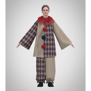 Clown Costume Sewing Pattern PDF | Printable DIY Costume Pattern for ...