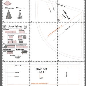 Easy Clown Hat and Ruff Pattern for Teens and Adults - Etsy