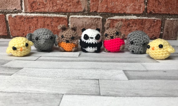 Little tiny cute animal gifts crochet keyring chicks bunnys | Etsy