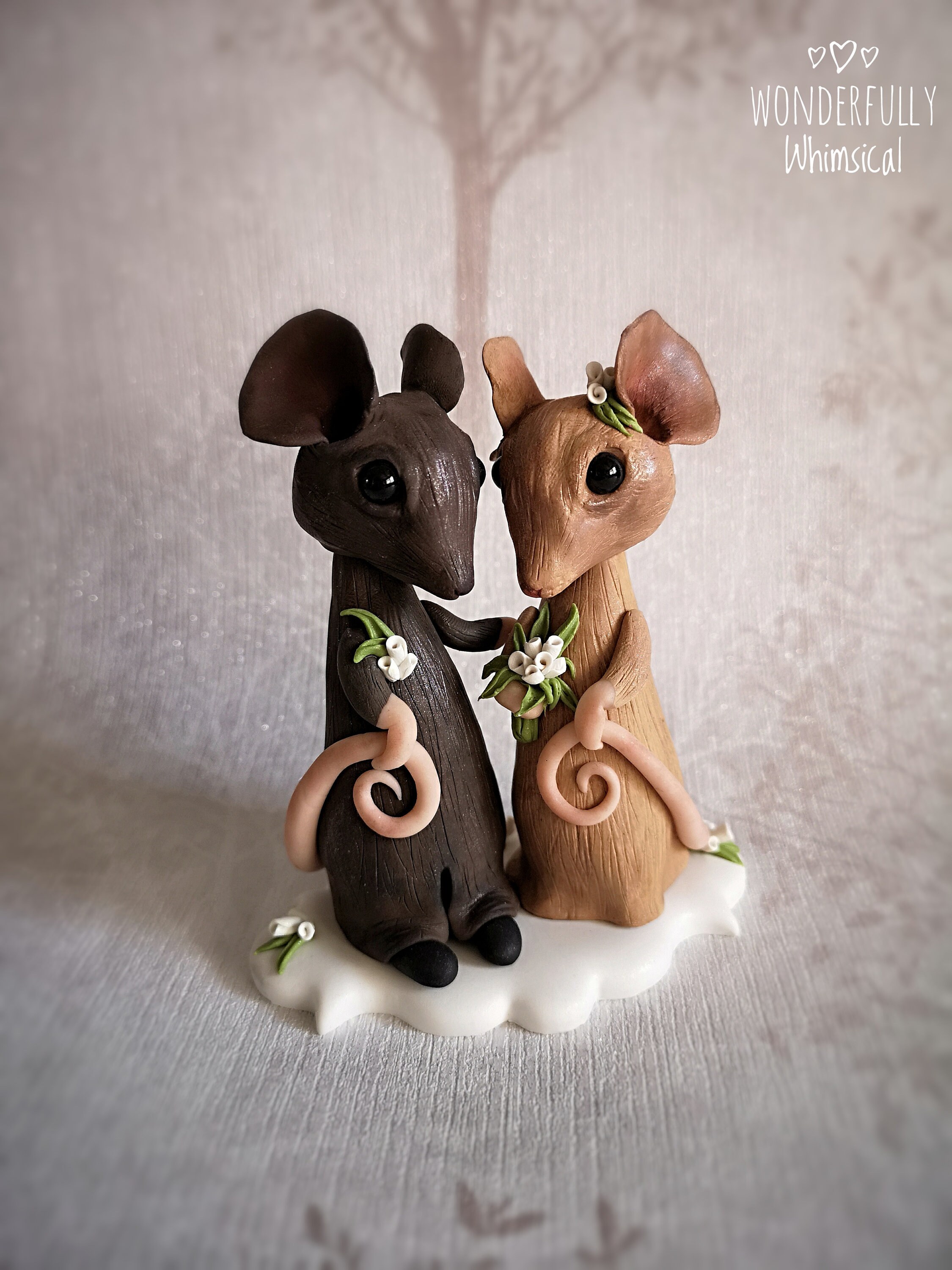 Mouse Wedding Cake Topper Mice Rats Animal Theme Bride Groom Winter ...