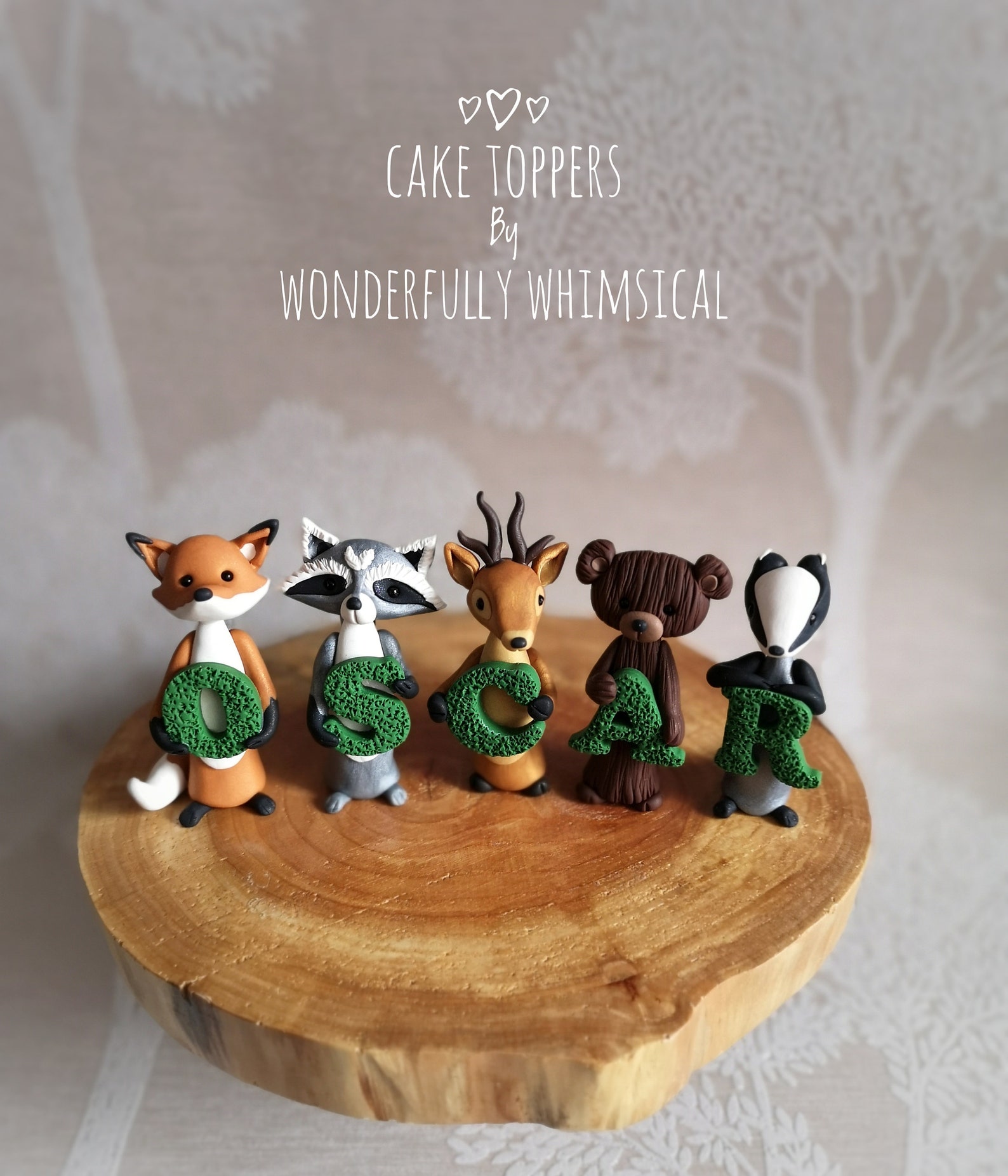 Forest Woodland Animal Theme Cake Topper Birthday Baby Child - Etsy