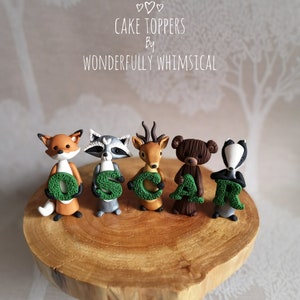 Forest Woodland Animal Theme Cake Topper Birthday Baby Child Nursery ...