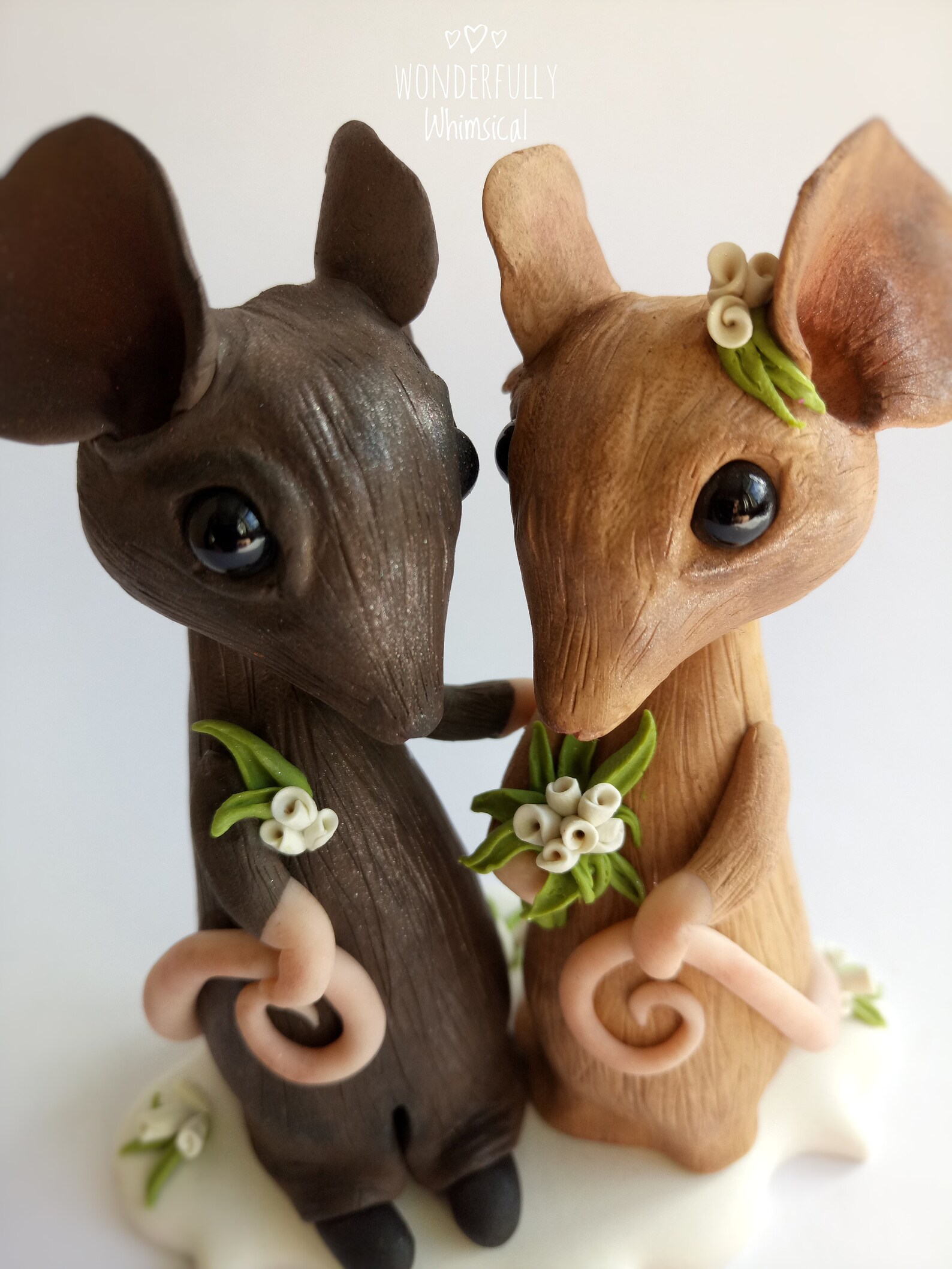 Mouse Wedding Cake Topper Mice Rats Animal Theme Bride Groom Winter ...