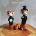 Red Panda Wedding Cake Topper Red Foxes Animal Handmade Clay Bride ...