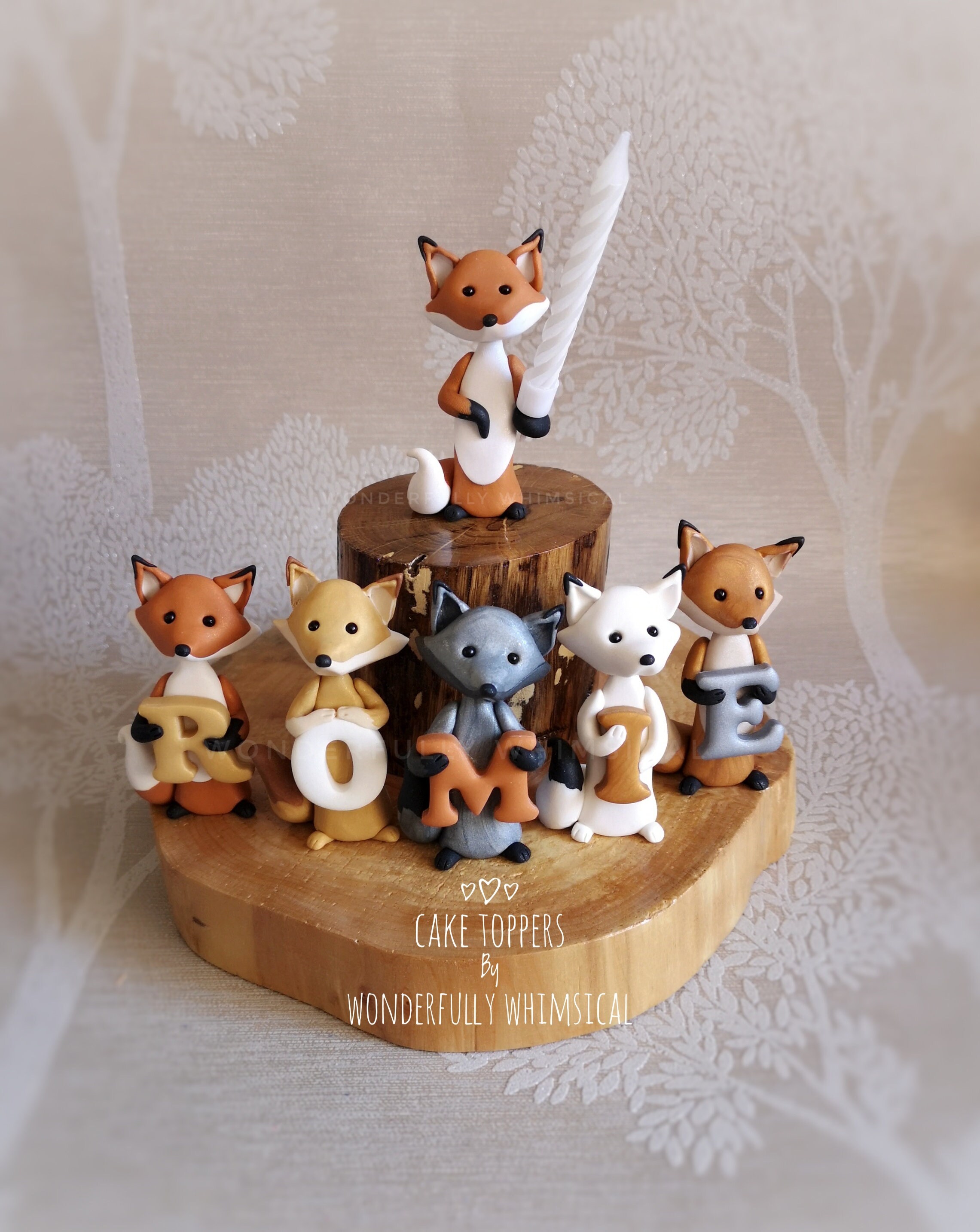 Forest Woodland Animal Theme Cake Topper Birthday Candle - Etsy UK